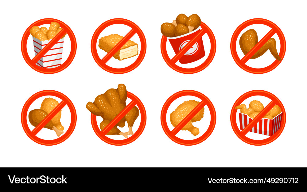 Forbidden Fried Chicken Sign Royalty Free Vector Image