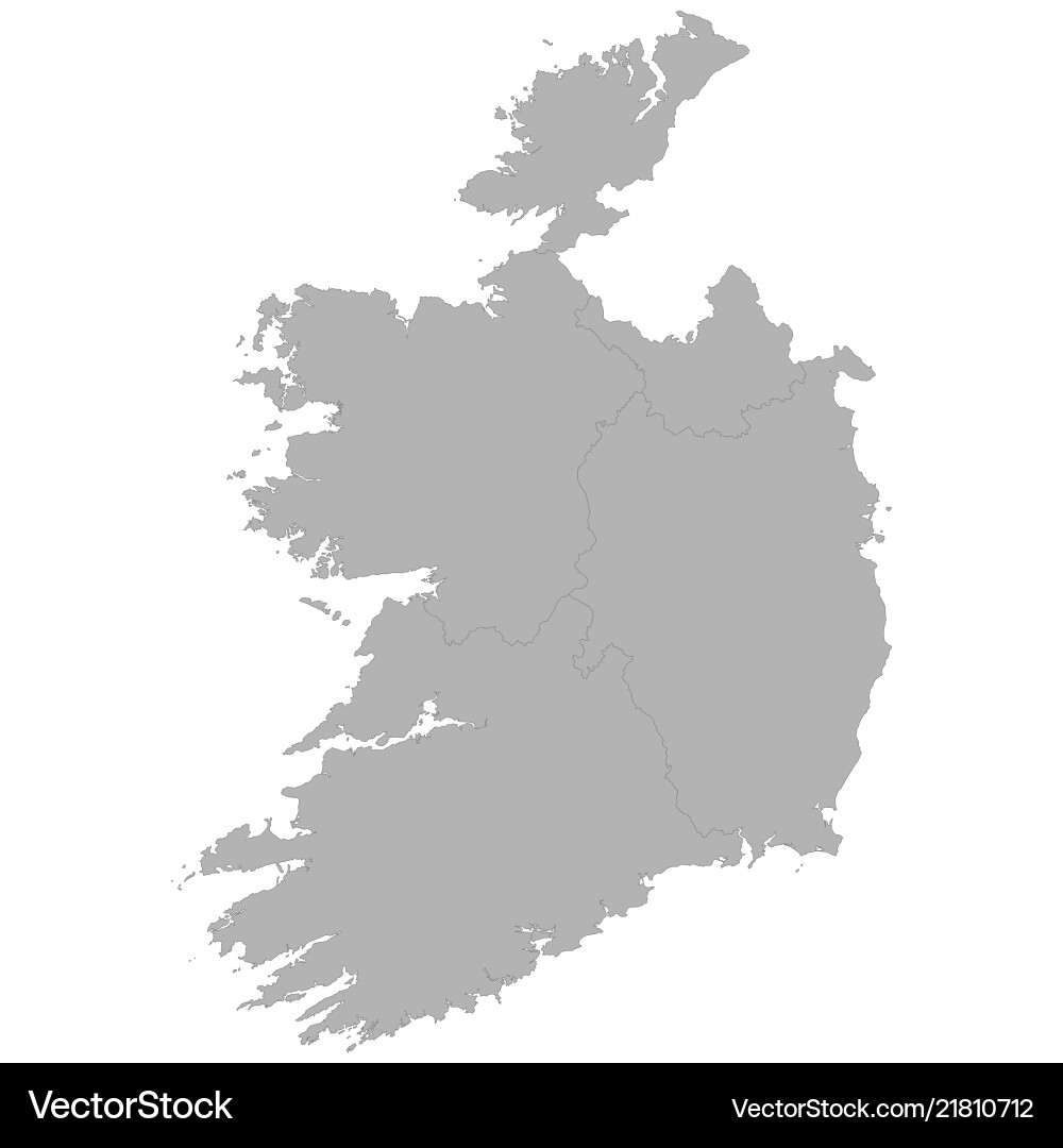 Ireland Map with Regional Borders Royalty Free Vector Image