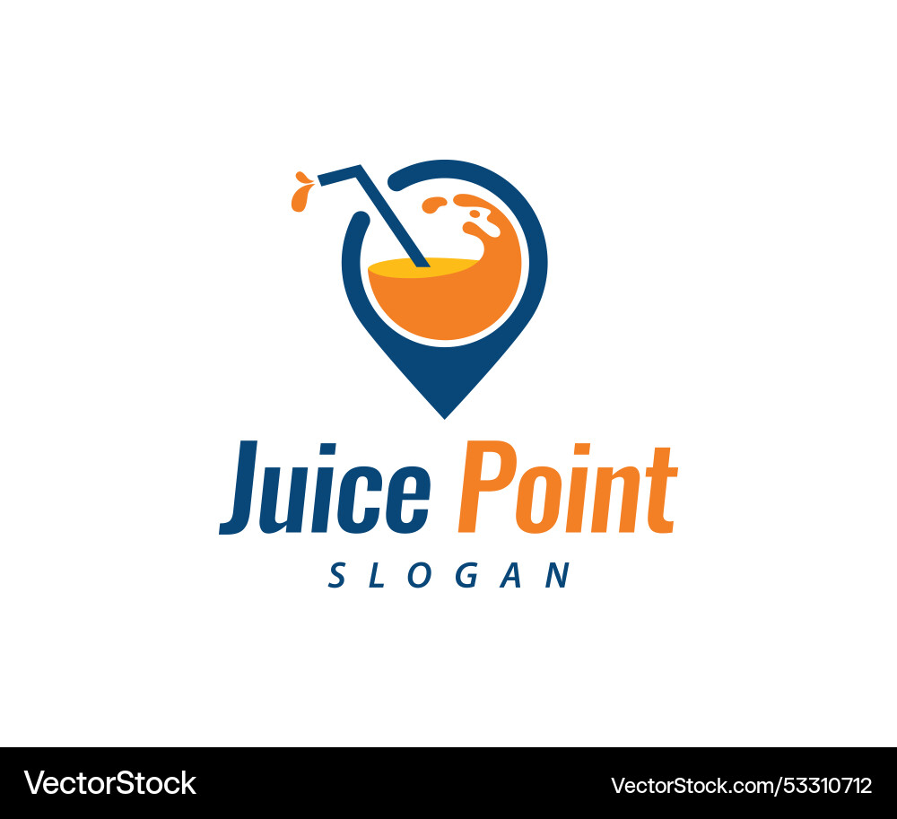 Juice point logo or cafe and bar Royalty Free Vector Image