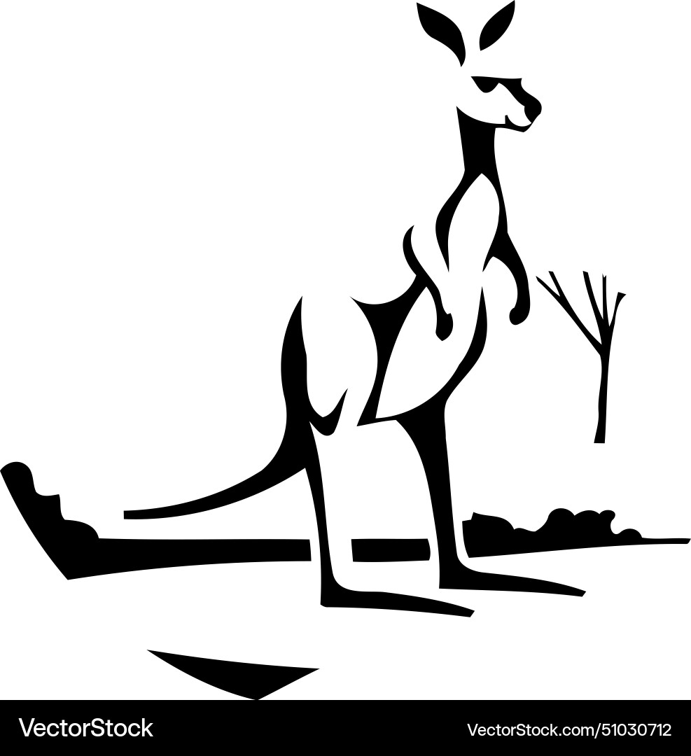 Kangaroo icon in flat style kangaroo Royalty Free Vector