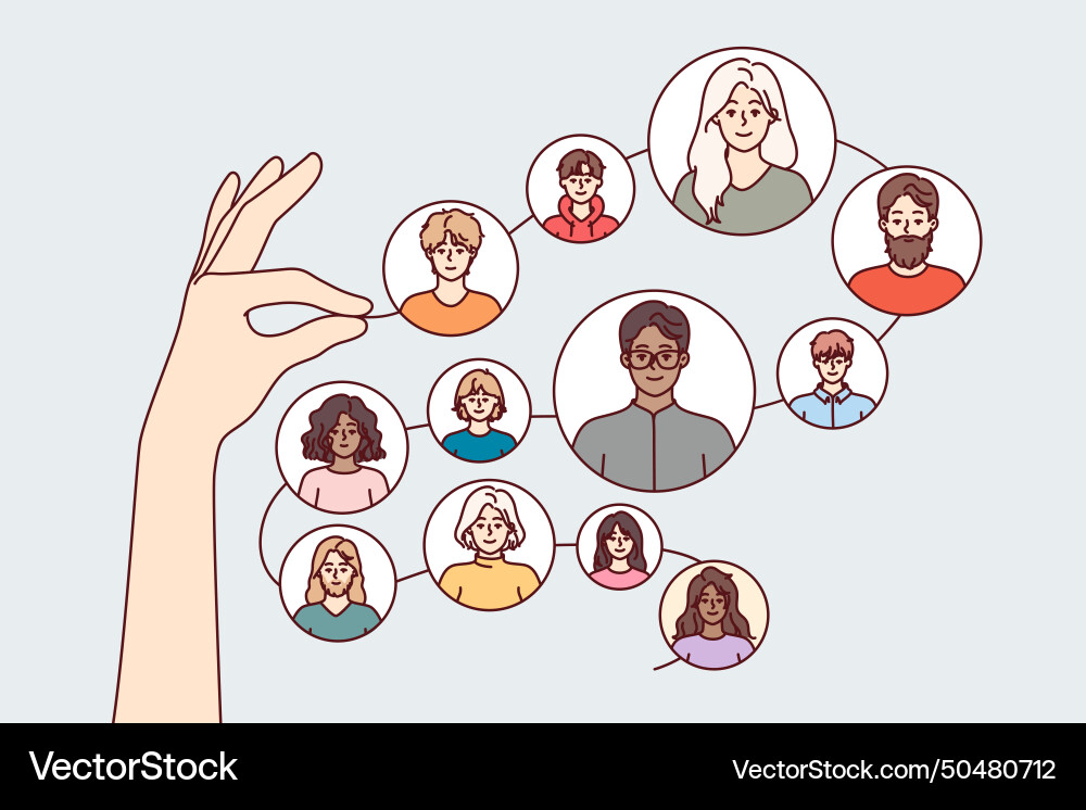 Networking connections between different people Vector Image
