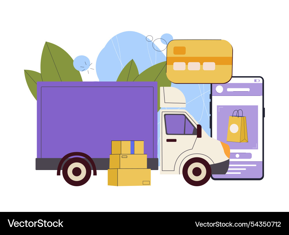 Order delivery concept truck with cardboard boxes Vector Image
