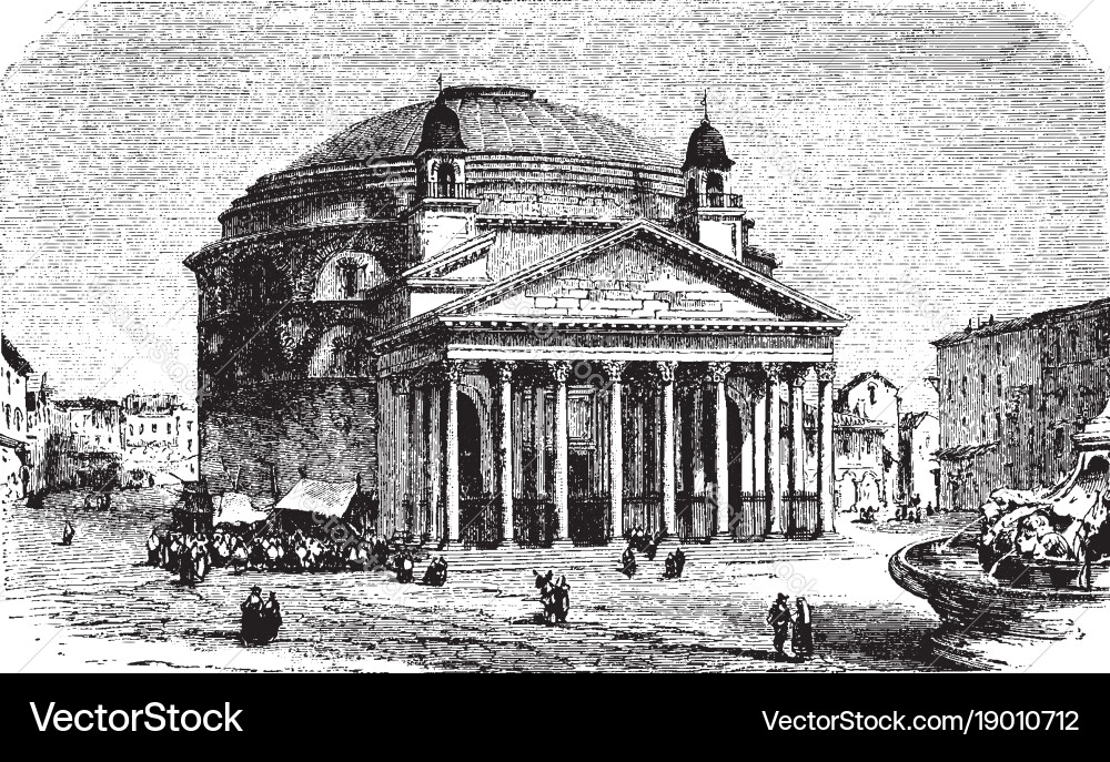 Pantheon at rome a temple that was built Vector Image