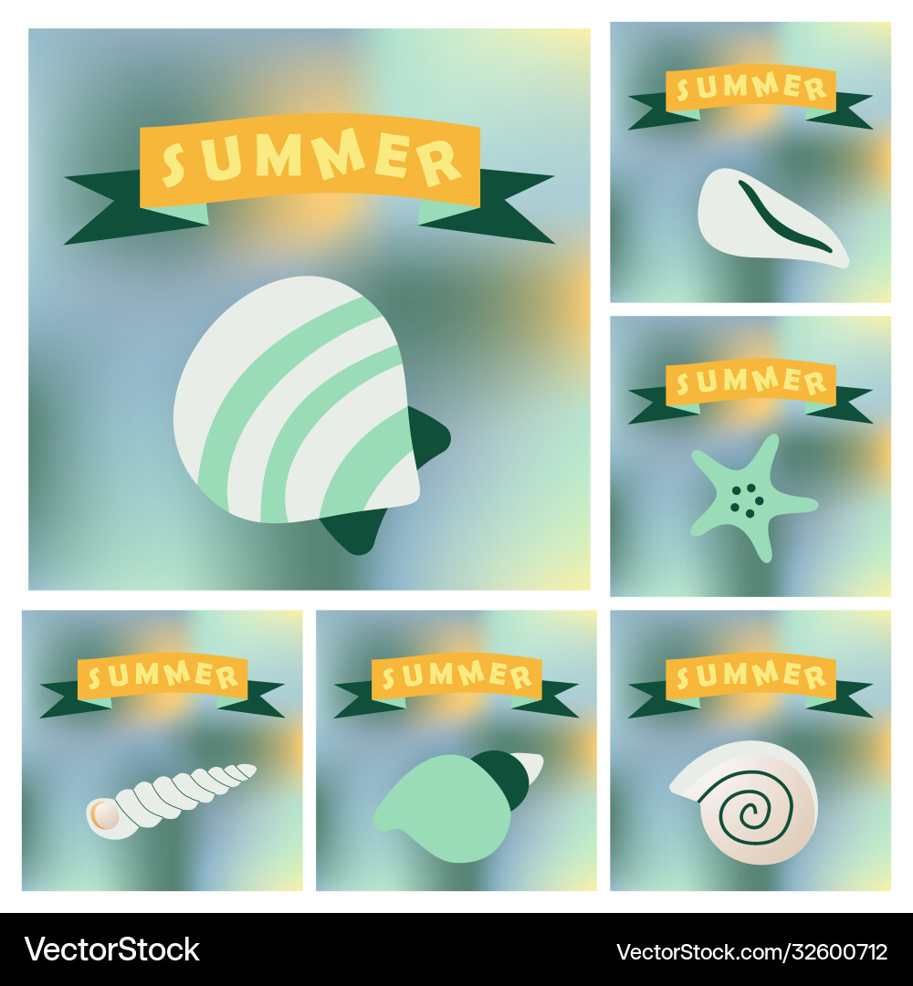 Sea shells and star Royalty Free Vector Image - VectorStock