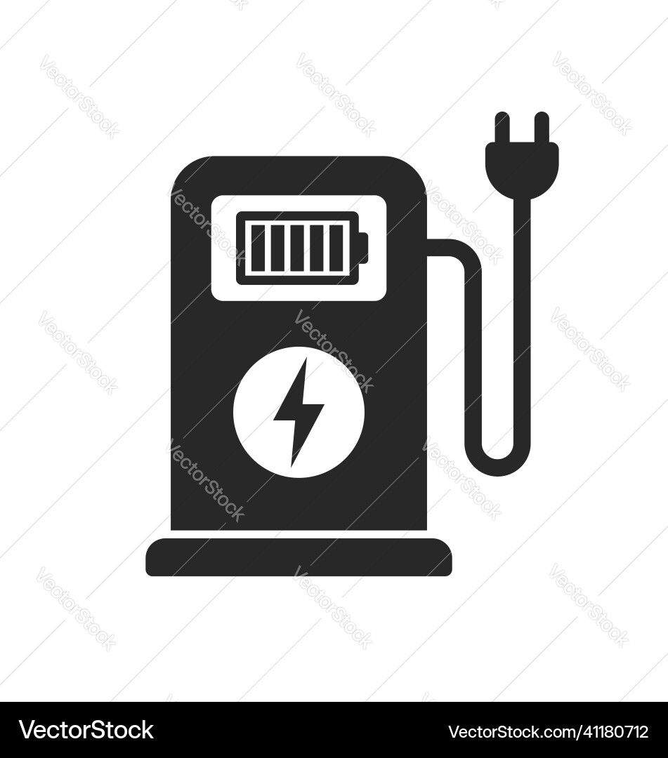 Simple electric car charge point logo Royalty Free Vector