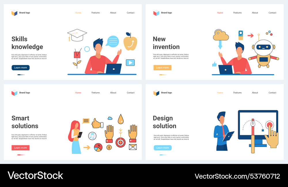 Smart ui design solutions personal skill Vector Image