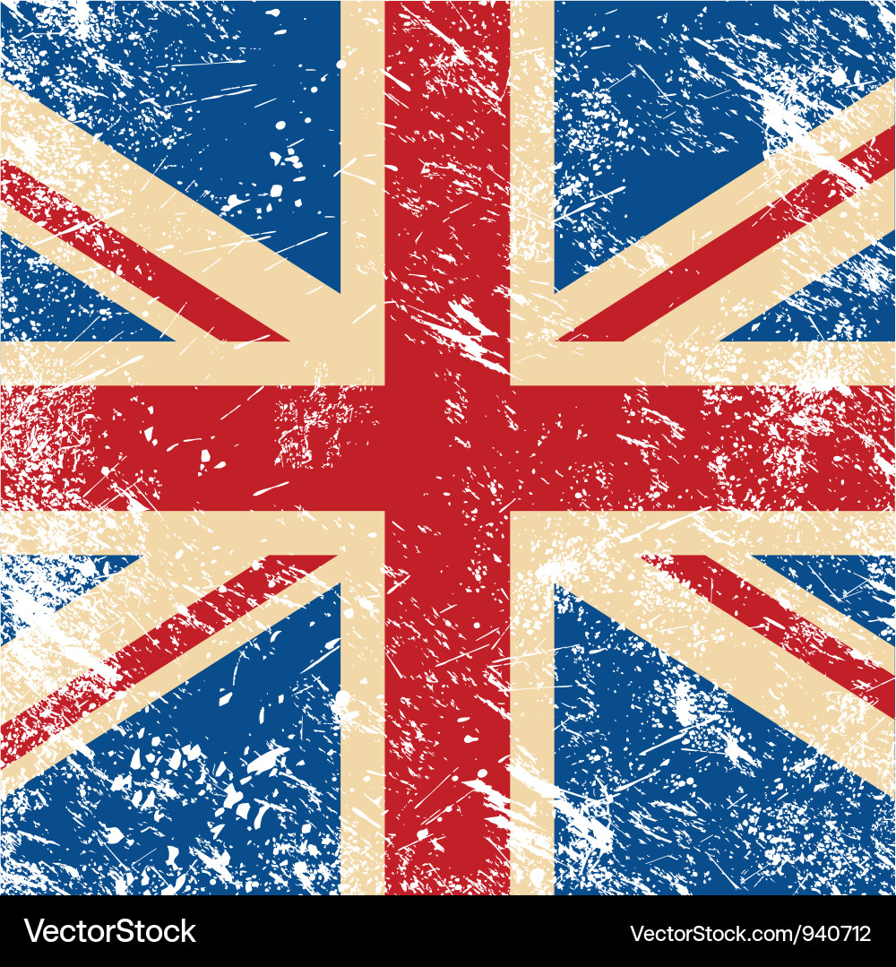 Uk retro flag Royalty Free Vector Image - VectorStock