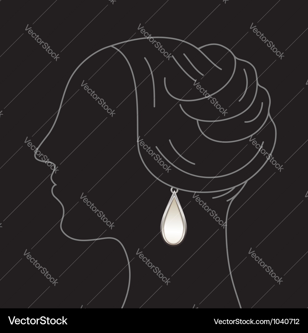 Woman with earring Royalty Free Vector Image - VectorStock
