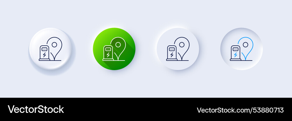 Charging station line icon car charge location Vector Image