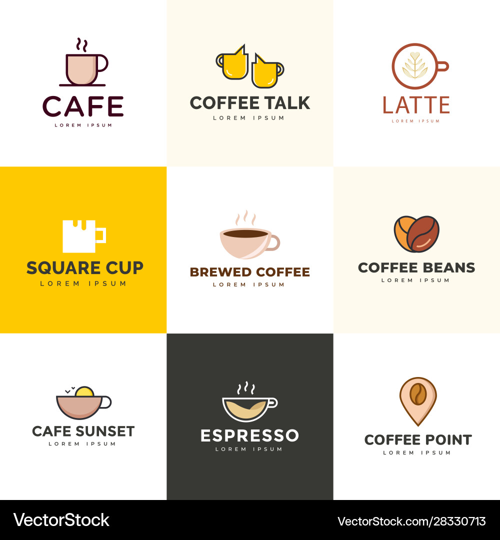 Kaffee Punkt Logo-Pack Lizenzfreies Vektorbild
