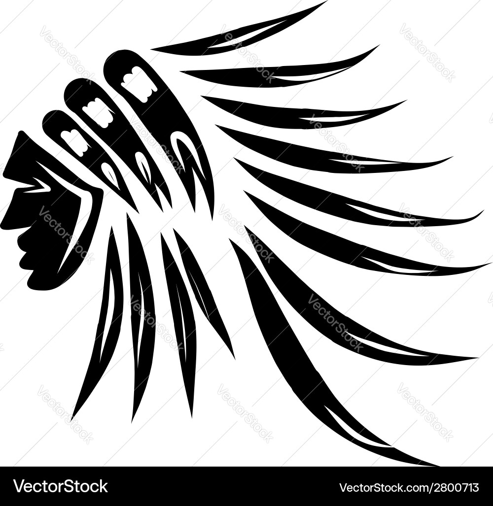 Indian Chief Silhouette Royalty Free Vector Image