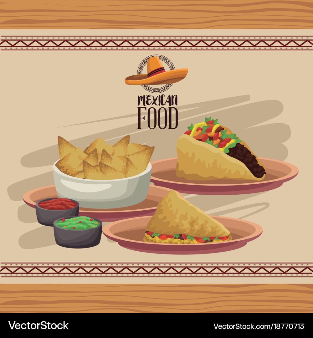 Mexican food menu Royalty Free Vector Image - VectorStock