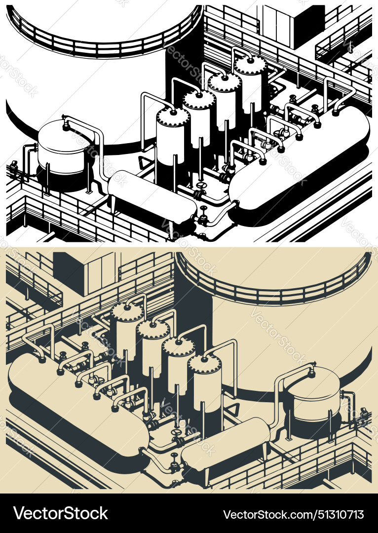 Refinery close up Royalty Free Vector Image - VectorStock
