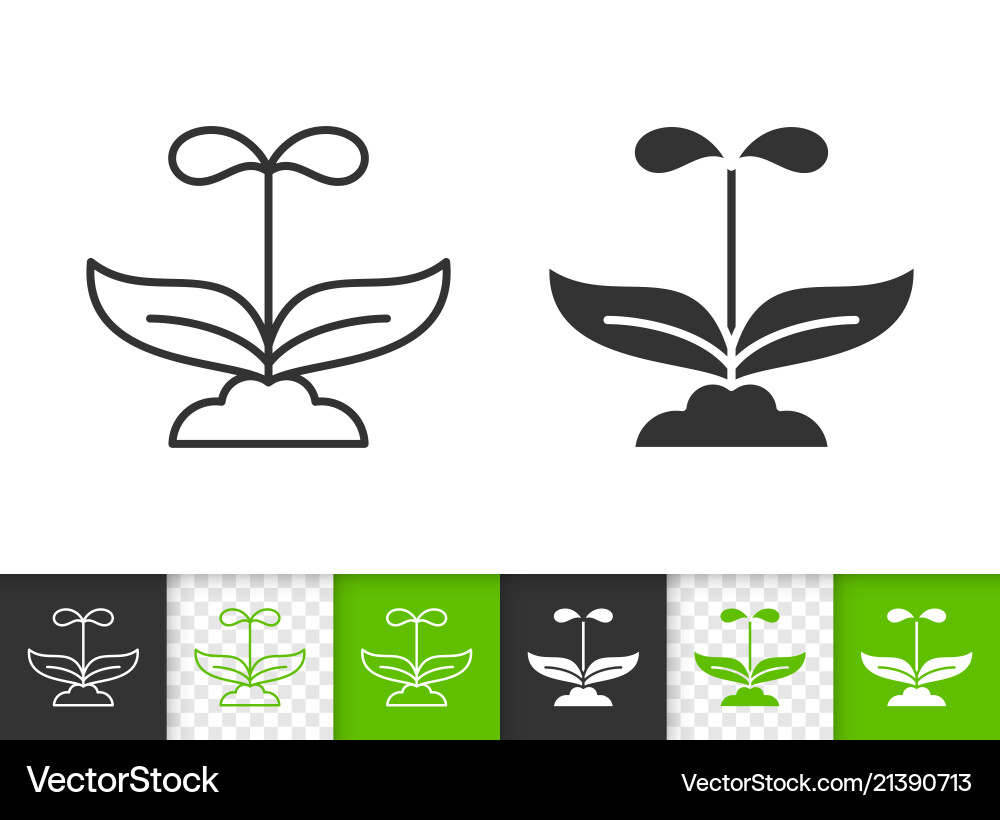 Sprout simple black line icon Royalty Free Vector Image