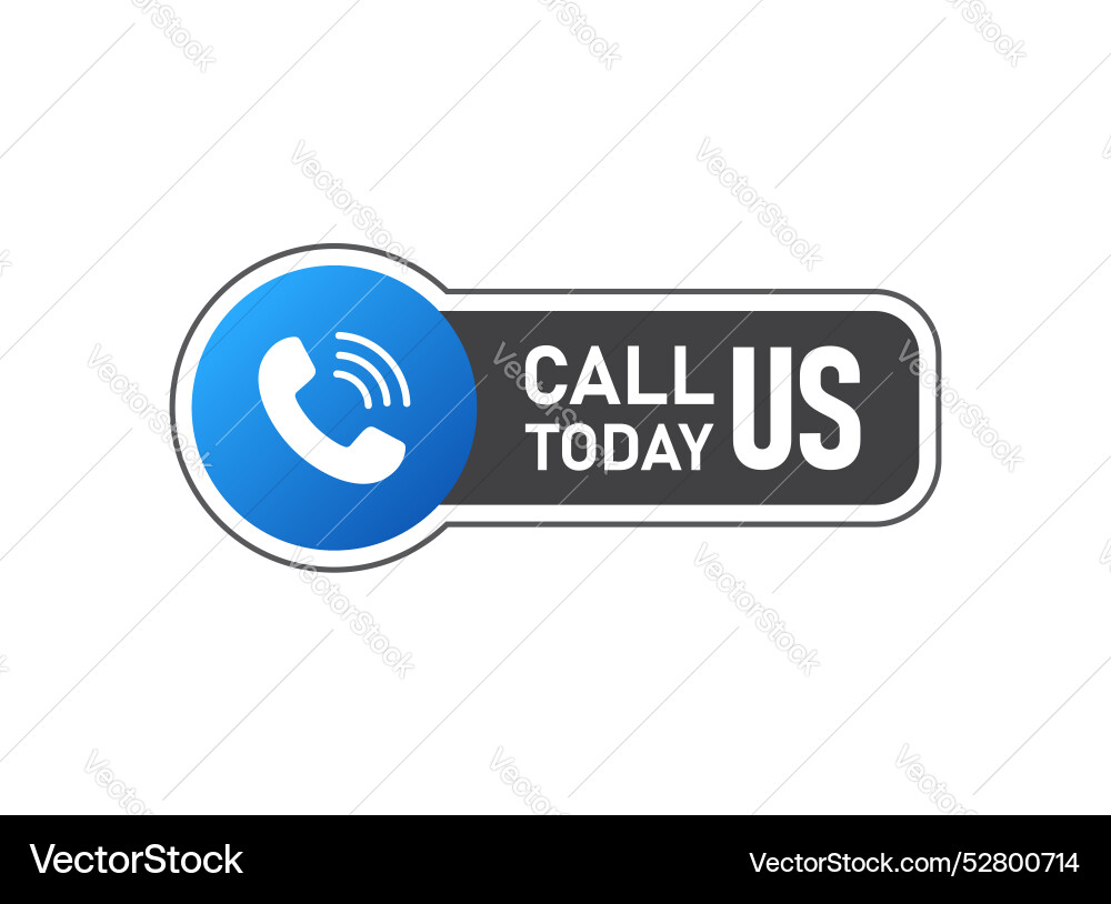 Call us button icon in flat style phone number Vector Image