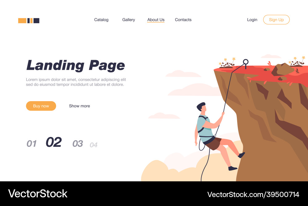 Climber hanging on rope Royalty Free Vector Image