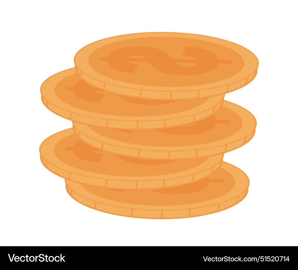 Coins stack on transparent background finance Vector Image