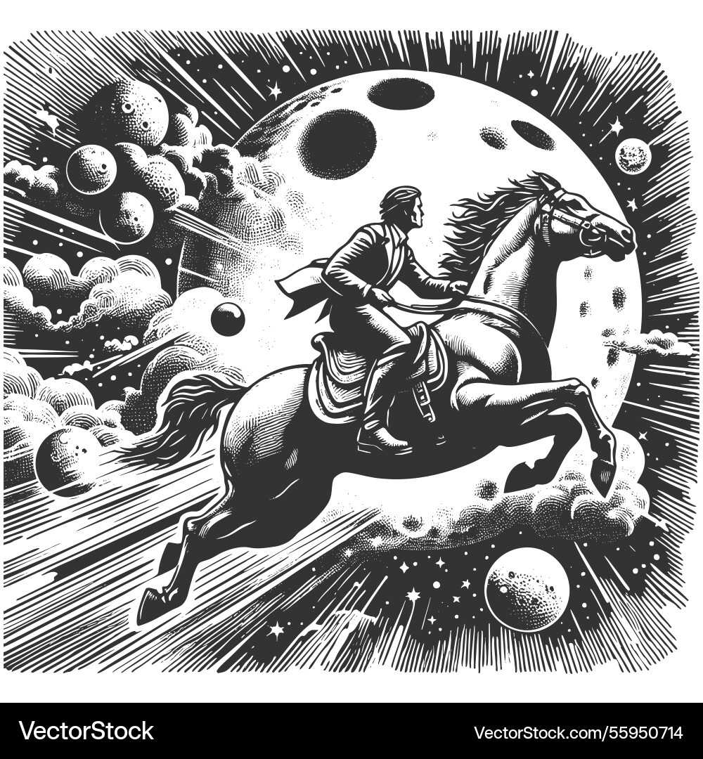 Cosmic Rider Through Space Royalty Free Vector Image