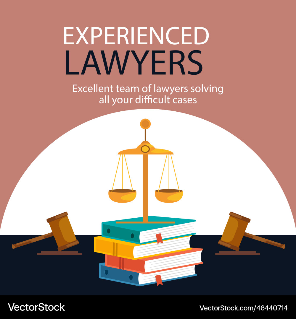 Experienced lawyers banner design template Vector Image