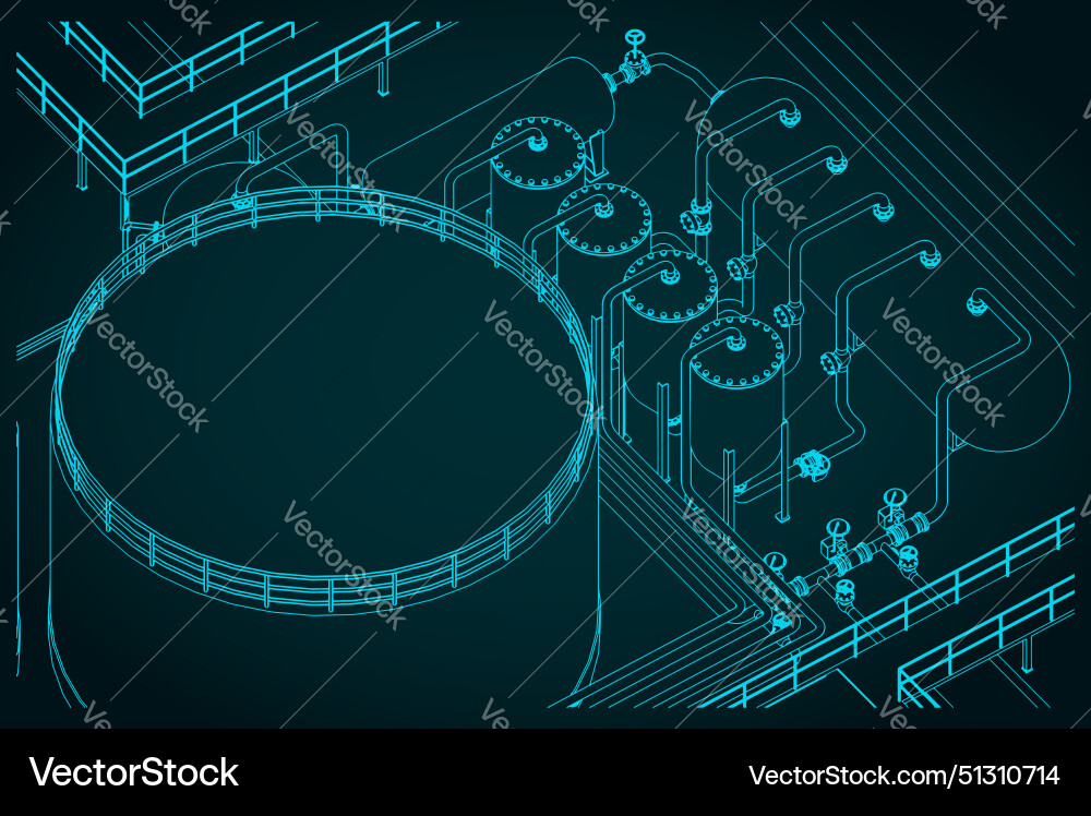 Refinery drawing Royalty Free Vector Image - VectorStock