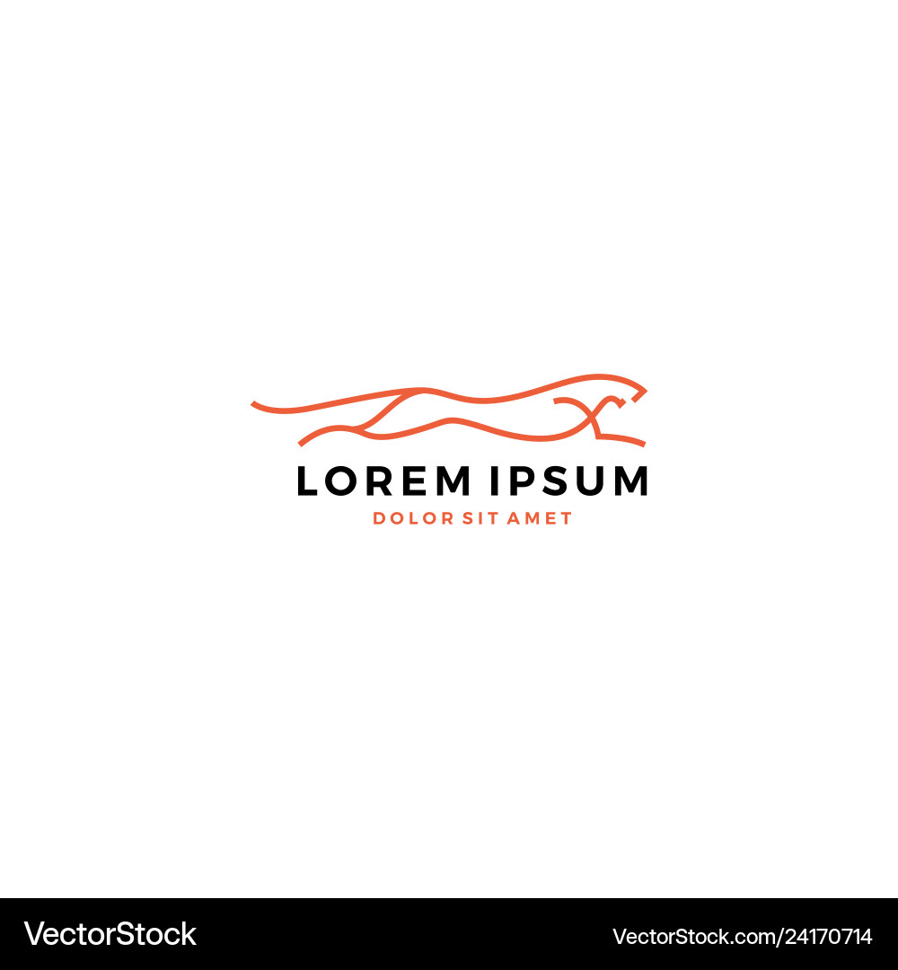 Running cheetah outline line art logo template Vector Image