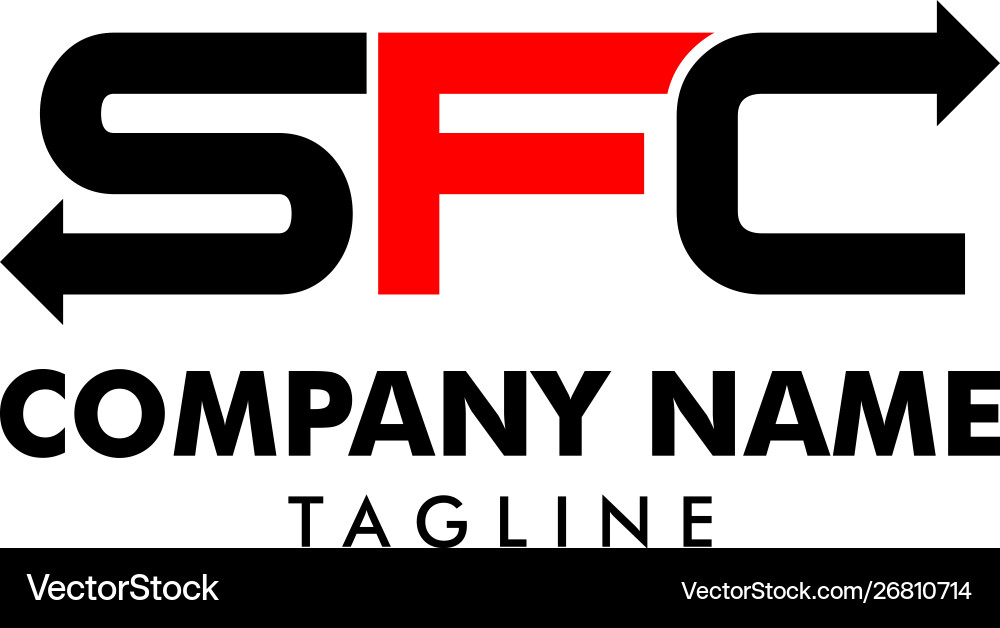 SFC Initial Letter Logo Template Royalty Free Vector Image