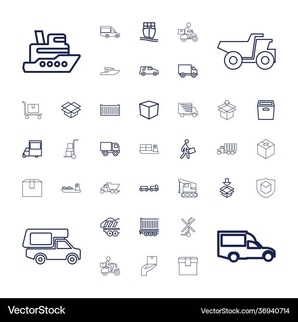 Shipping icons Royalty Free Vector Image - VectorStock