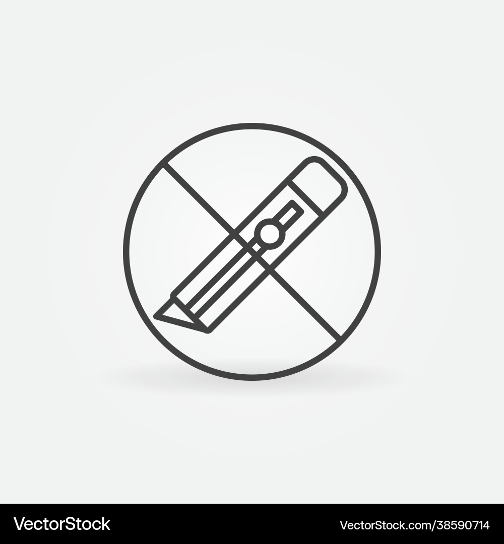 Stationery knife is prohibited line icon Vector Image
