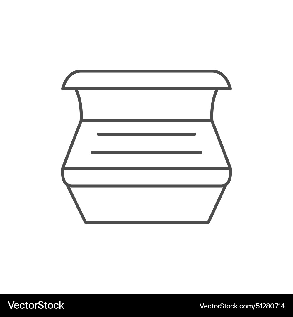 Tanning bed line outline icon Royalty Free Vector Image