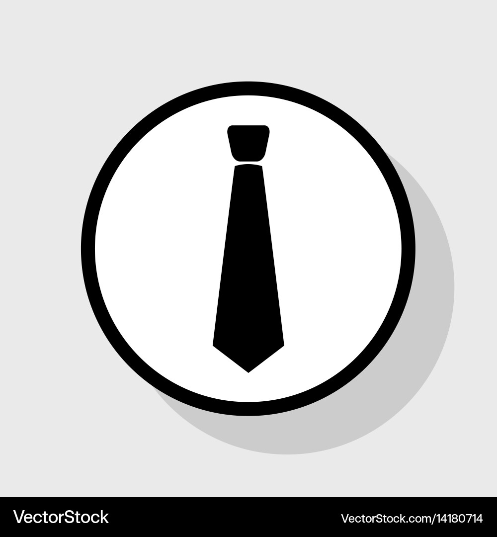 Tie sign flat black icon Royalty Free Vector Image