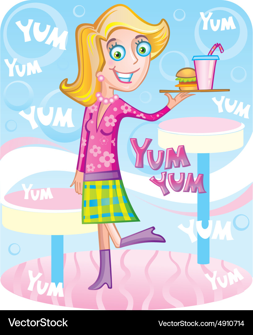 Waitress Royalty Free Vector Image - VectorStock