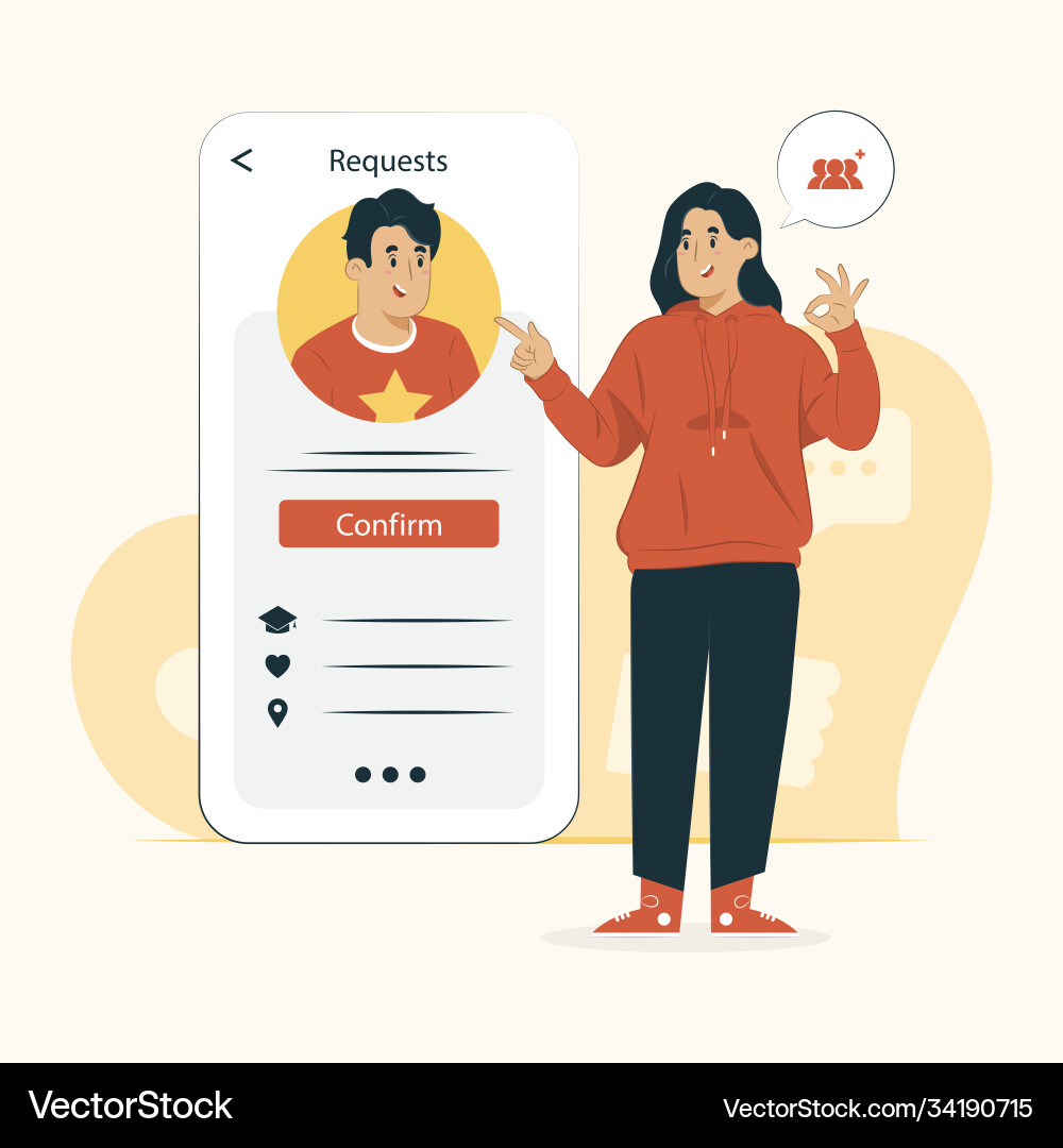 Accept request concept Royalty Free Vector Image