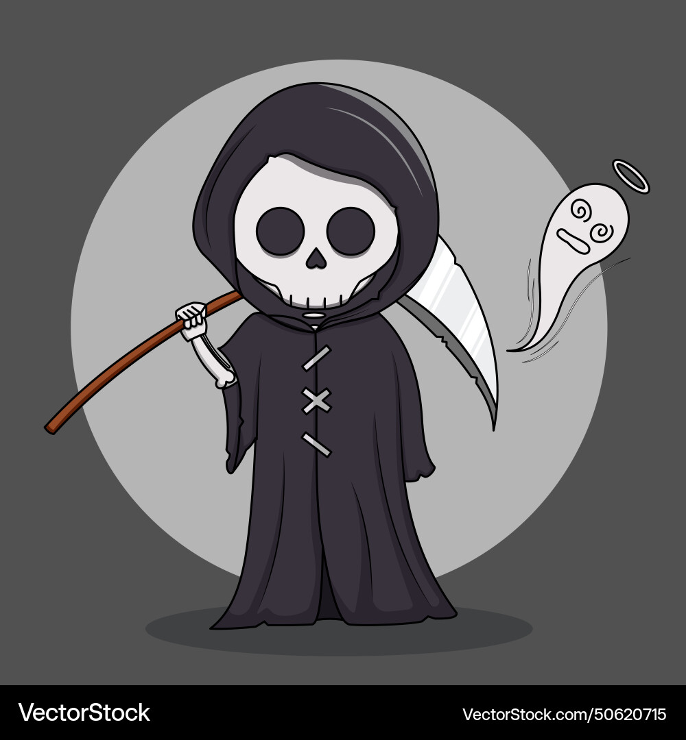 Cute little death ghost Royalty Free Vector Image