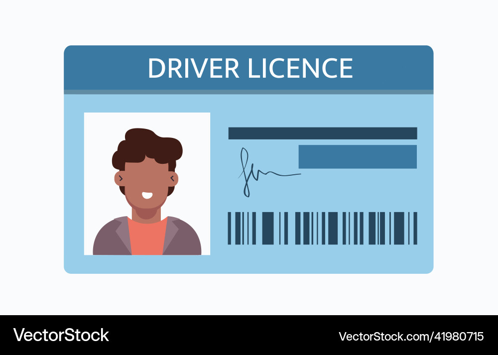 Driver's License Card with Man's Photo Royalty Free Vector