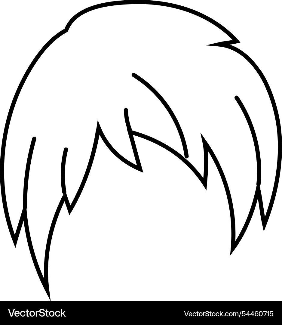 Dyed hair emo line icon Royalty Free Vector Image