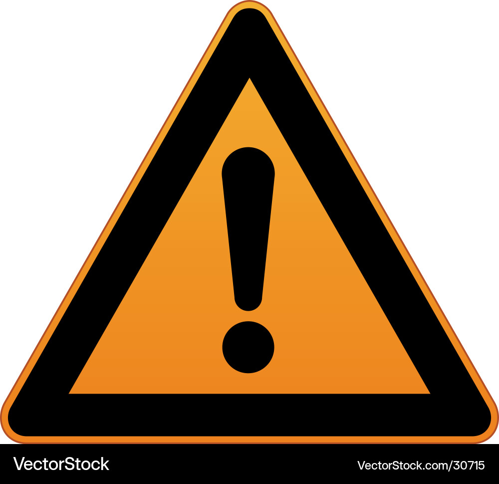 Exclamation Point Traffic Warning Sign Royalty Free Vector