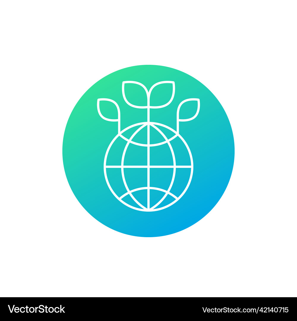 Green earth line icon Royalty Free Vector Image