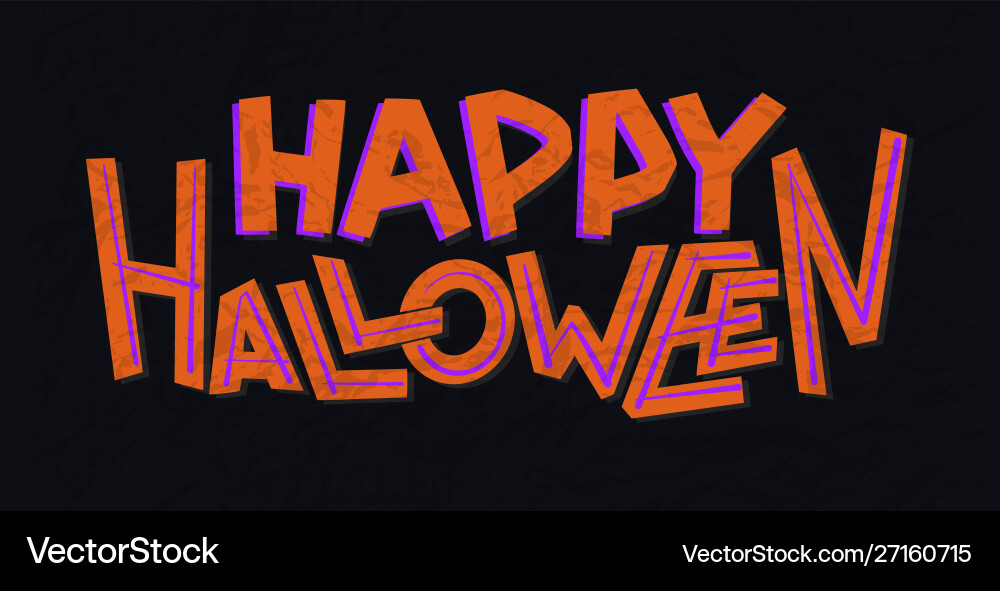 Happy halloween simple colorful sans serif Vector Image