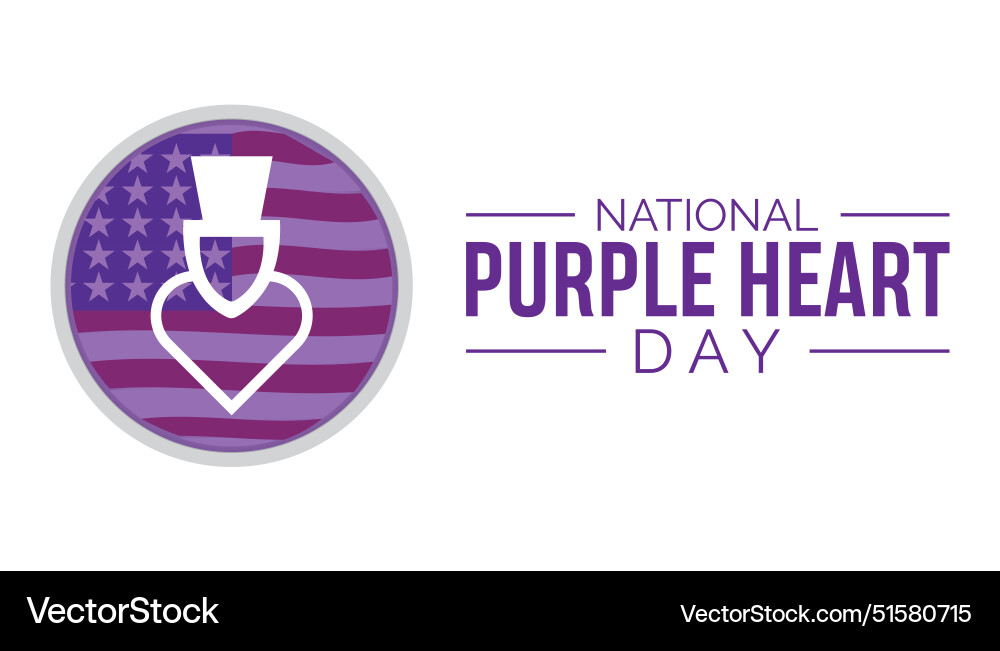 National purple heart day Royalty Free Vector Image