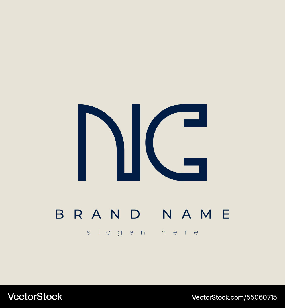 Nc alphabet letter icon logo Royalty Free Vector Image