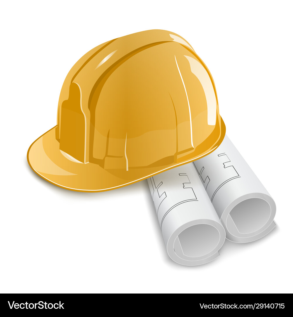 Orange construction helmet Royalty Free Vector Image