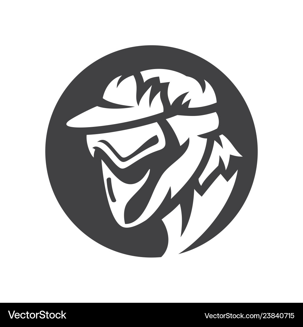 Paintball player in mask simple silhouette Vector Image