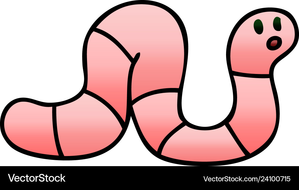 Quirky gradient shaded cartoon worm Royalty Free Vector