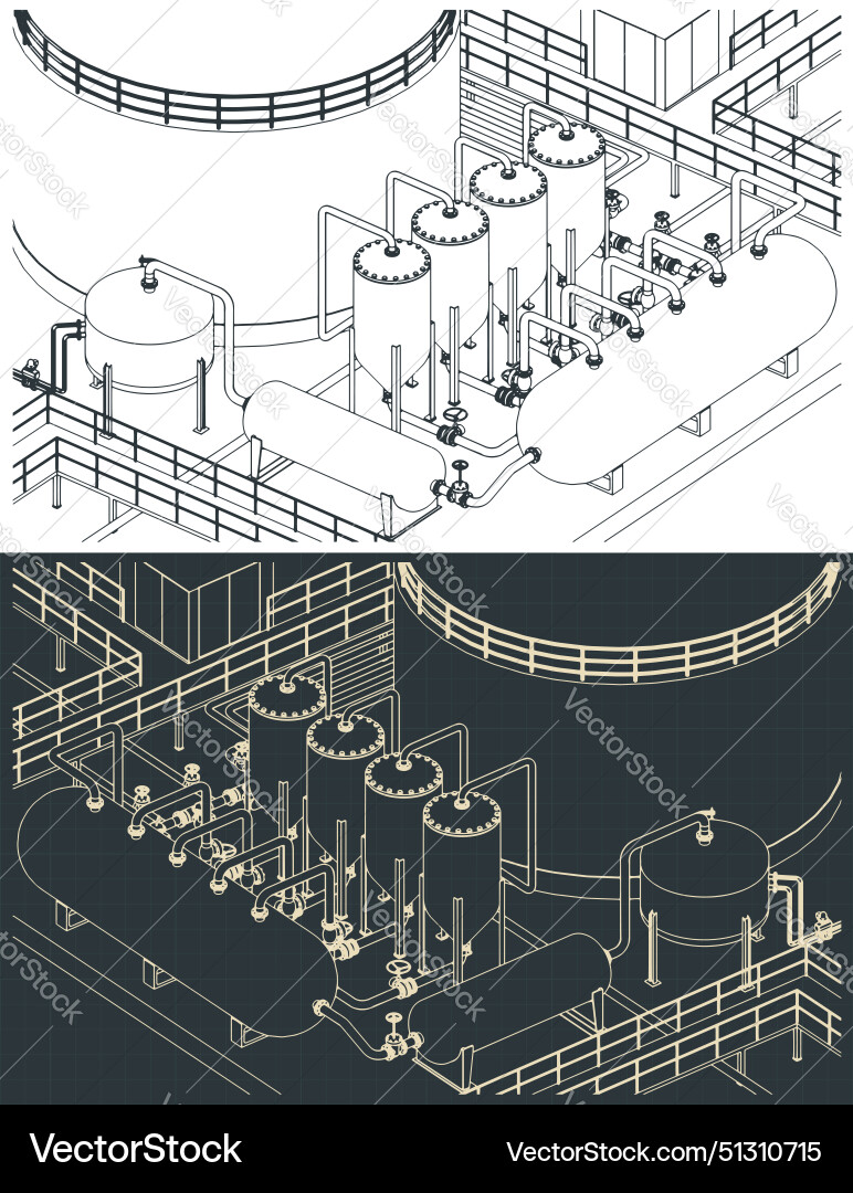 Refinery drawings Royalty Free Vector Image - VectorStock