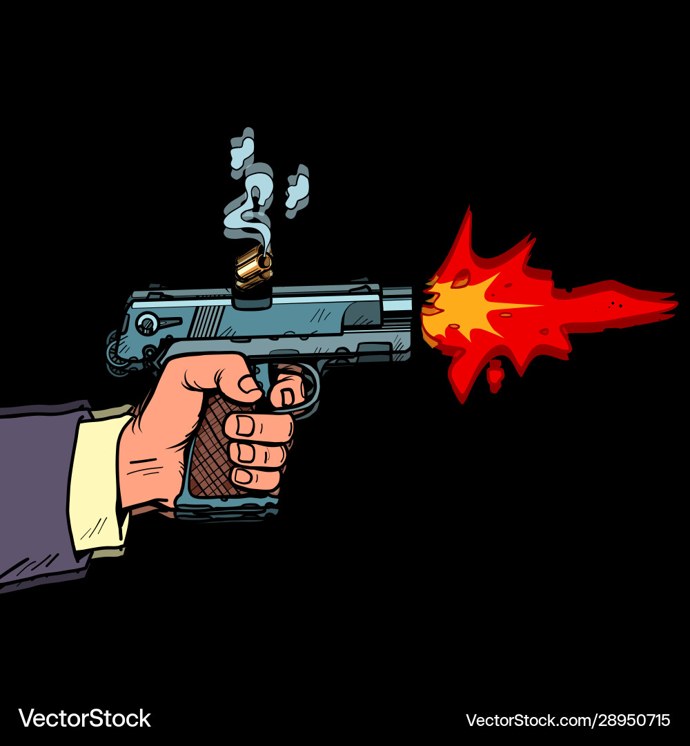 Shot from a gun comic style attack bullet Vector Image