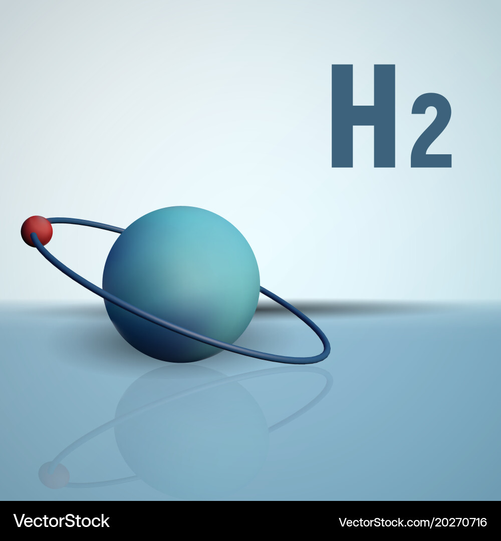 A hydrogen atom with an electron chemical model Vector Image
