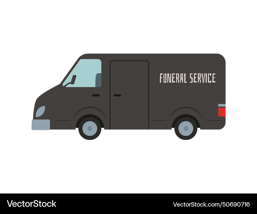 Black hearse van funeral car first call vehicle Vector Image