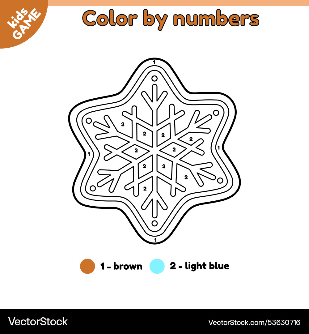 Coloring page by numbers christmas gingerbread Vector Image