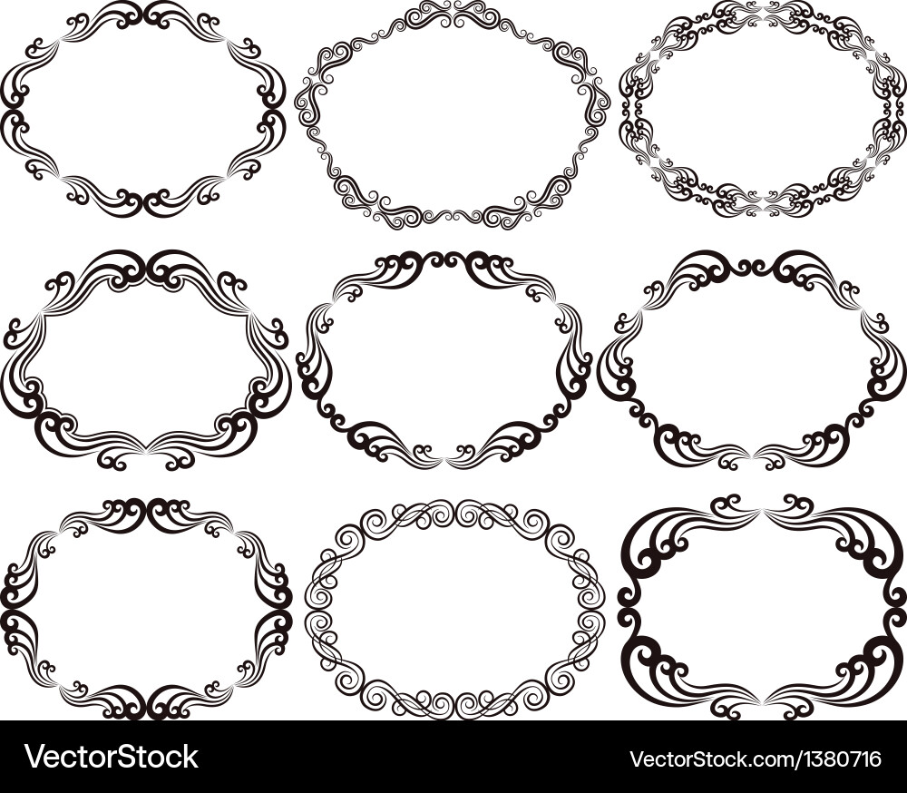Frames oval Royalty Free Vector Image - VectorStock