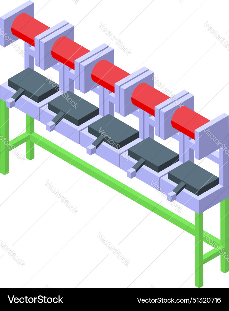 Isometric industrial conveyor belt Royalty Free Vector Image